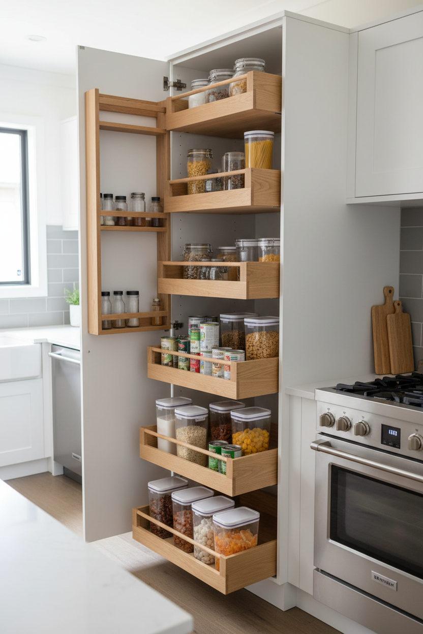 Tall Pantry Cabinet With Pull Out Shelves
